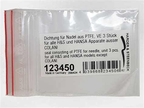 Harder And Steenbeck 123450 Seal Consisting Of Ptfe For Needle 3pcs For