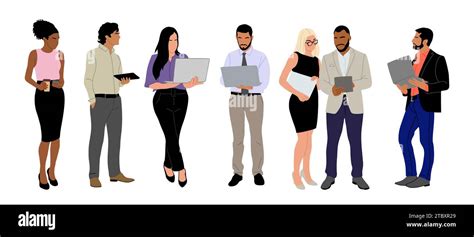 Set Of Business People Using Gadgets Vector Stock Vector Image And Art