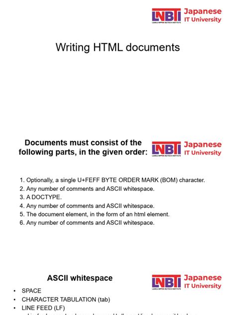 Writing Html Document Pdf Html Element Html