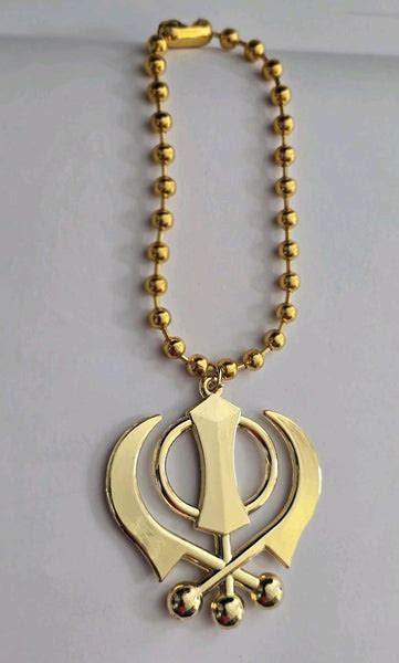 Sikh Gold Or Silver Plated Khanda Car Hanger Khalsa Singh Kaur Punjabi