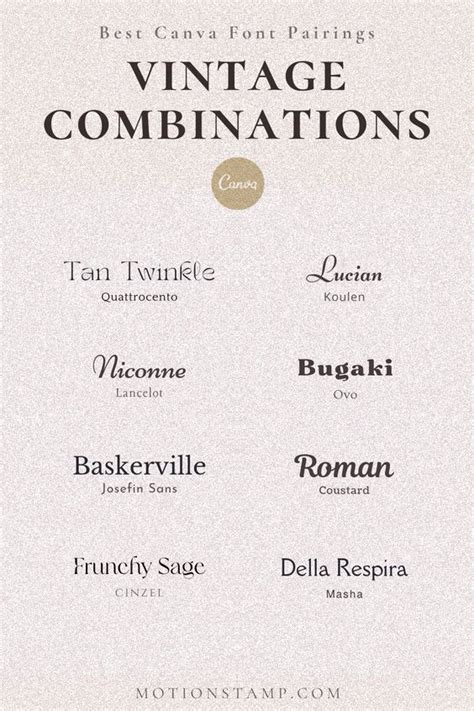 10 Gorgeous Vintage Canva Font Combinations You Need To Try Font