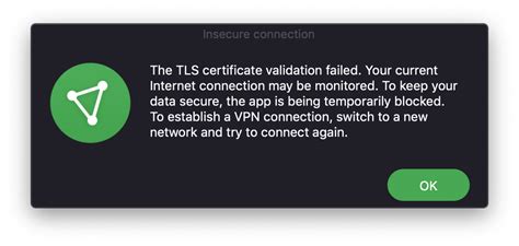 anyone else getting this tls certificate validation failed warning
