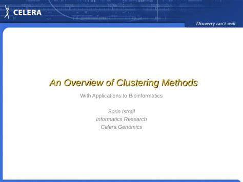 Ppt An Overview Of Clustering Methods Dokumentips