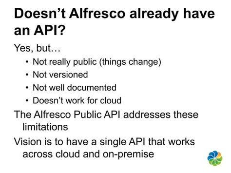 Intro To The Alfresco Public Api Ppt