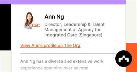 Ann Ng Director Leadership And Talent Management At Agency For Integrated Care Singapore