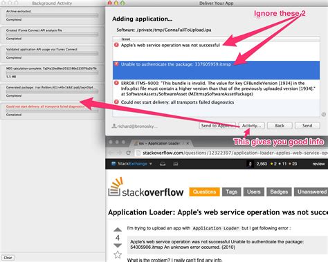 Ios Application Loader Apples Web Service Operation Was Not