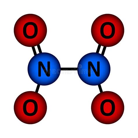 Dinitrogen Tetroxide N2o4 Molecule Structural Chemical Formula And Molecule Model Stock