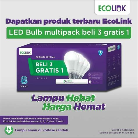 Jual Lampu Ecolink Ledbulb Pack W Isi Free Promo Shopee Indonesia