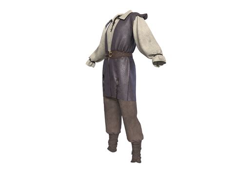 Medieval Renaissance Farmer Peasant Clothes Man Outfit 3d Model Cgtrader