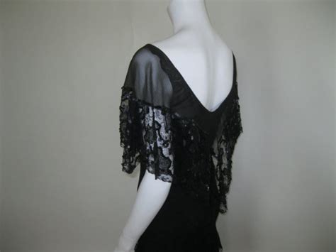 Vintage 1920s Dress Black Lace Sequins By Ladyscarletts 49600