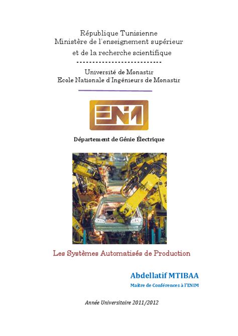 Pdf Les Systèmes Automatisés De Production
