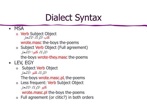 ppt arabic dialect syntax and tree adjoining grammar powerpoint