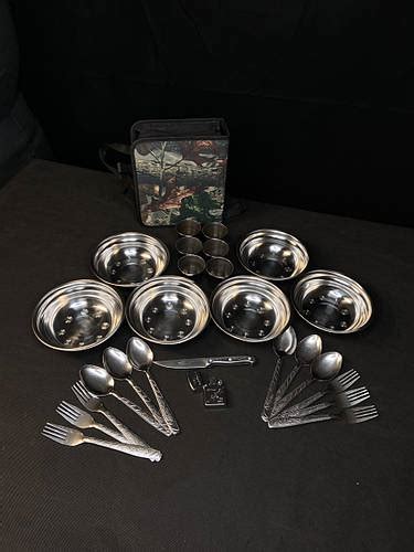 Похідний набір посуду для пікніка на 6 персони з неіржавкої сталі 02 6 посуд для пікніка Id