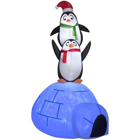 Gemmy 8 Ft Lighted Penguin Christmas Inflatable At