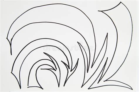 Modern Abstract Art Set Of Curved Smooth Arrows On White Background Hand Drawing Of Arrows In