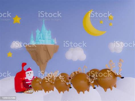 메리 크리스마스 그리고 해피 뉴가 어 산타 클로스 순 록 3d 렌더링 12월에 대한 스톡 사진 및 기타 이미지 12월 3차원 형태 가방 Istock