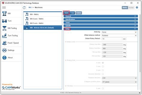 Customize Technology Database Setting In Solidworks Cam Seacad Technologies