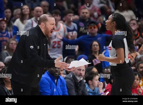 New York Knicks Head Coach Tom Thibodeau Challenges Referee Danielle