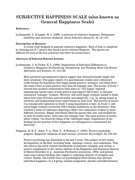 Happiness Scale Pdf
