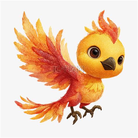 可爱的小凤凰卡通飞翔素材图片免费下载 千库网