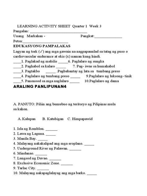 Grade4 Learning Activity Sheet Q1 Week 3 Pdf