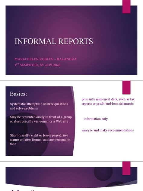 Informal Report Pdf Information Memorandum