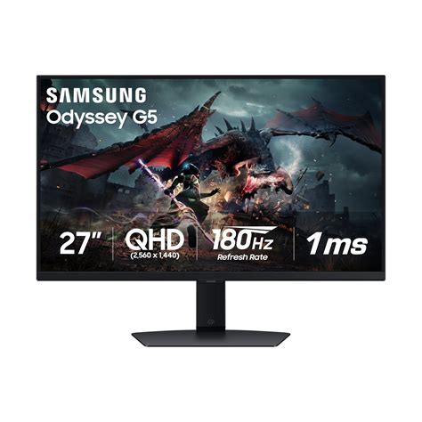 Samsung 27 Inch Odyssey G5 Qhd Black Gaming Monitor With 180 Hz Refresh