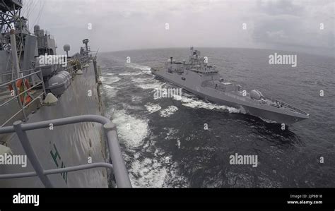 The Talwar Class Frigate Ins Trikand F51 Practices Underway