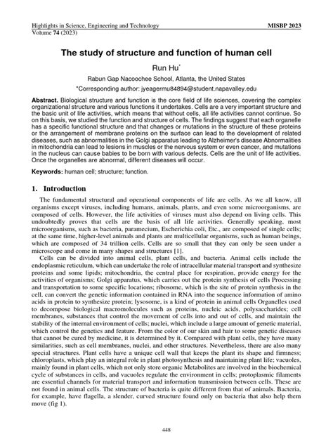 The Study Of Structure And Function Of Human Cell Pdf Endoplasmic