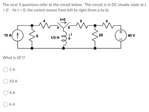 Solved The Next 5 Questions Refer To The Circuit Below The Chegg Com