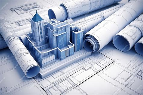Building Blueprint Architecture Construction Guide Premium Ai Generated Image