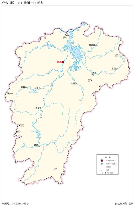 江西省标准地图（边界版） 江西省地图 地理教师网