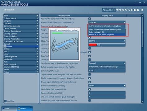 assembly length token is showing a different value than the dimension value in advance steel detail