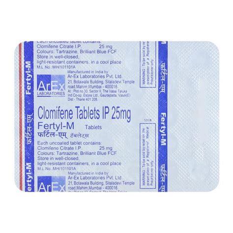 Fertyl M 25mg Tablet For Ovulation Stimulation Ar Ex Lab