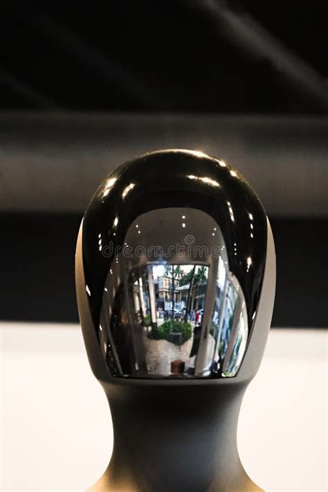 Tesla Bot Optimus Humanoid Robot Reflexive Mirror Face On Display