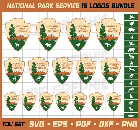 Personalized National Park Service Logos Bundle 16 Symbols National