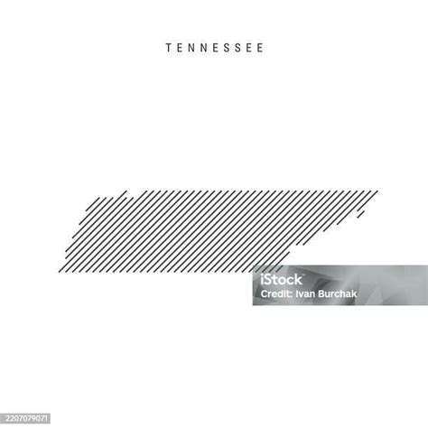 검은 색 비스듬한 평행선 패턴에서 테네시 지도 흰색에 고립 된 플랫 벡터 일러스트 레이 션 검은색에 대한 스톡 벡터 아트 및 기타 이미지 Istock