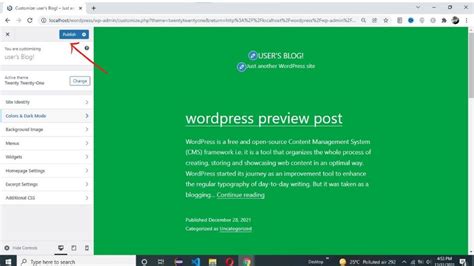WordPress Customize Theme GeeksforGeeks