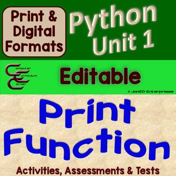 The Print Function Editable Unit For Python By Computer Corner