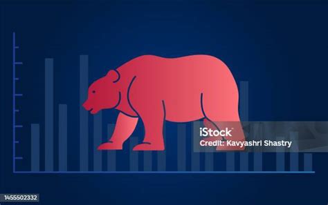 주식 시장 약세장 투자 플랫폼의 하향 추세 차트 곰 암호화 통화 또는 주식 벡터와 함께 하락 가격에 대한 스톡 벡터 아트 및 기타 이미지 Istock