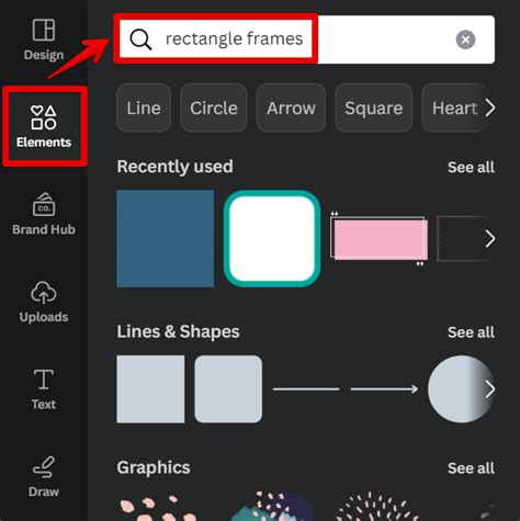 is there a rectangle frame in canva