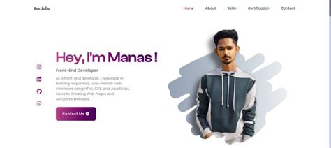Mohammed Manas On Linkedin Webdevelopment Portfolio Html Css