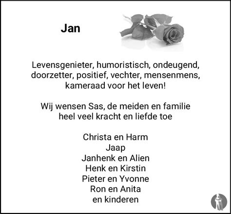 Jan Rozenveld 25 09 2018 Overlijdensbericht En Condoleances Mensenlinq Nl