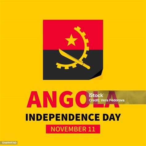 앙골라 독립기념일 타이포그래피 포스터 공휴일은 11월 11일에 열립니다 배너 전단지 인사말 카드 등을 위한 벡터 템플릿 11에 대한 스톡 벡터 아트 및 기타 이미지 Istock
