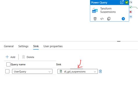 Data Factory Power Query Query Result Sink Option Missing Microsoft Qanda