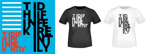 티셔츠 스탬프 티셔츠 아플리케 패션 슬로건 배지 라벨 의류 청바지 또는 기타 인쇄 제품에 대해 다르게 타이포그래피를 생각해 보십시오 벡터 일러스트레이션 T 셔츠에 대한 스톡