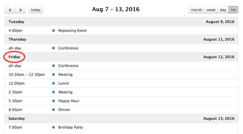 listdayformat docs v3 fullcalendar