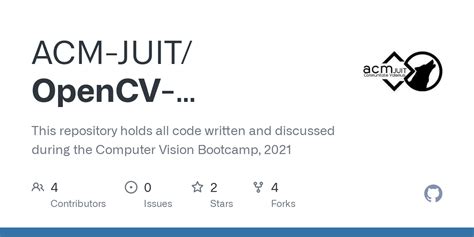 Github Acm Juitopencv Bootcamp This Repository Holds All Code