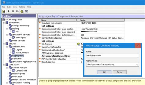Cognos Analytics Configure SSL Certificate Exploring TM