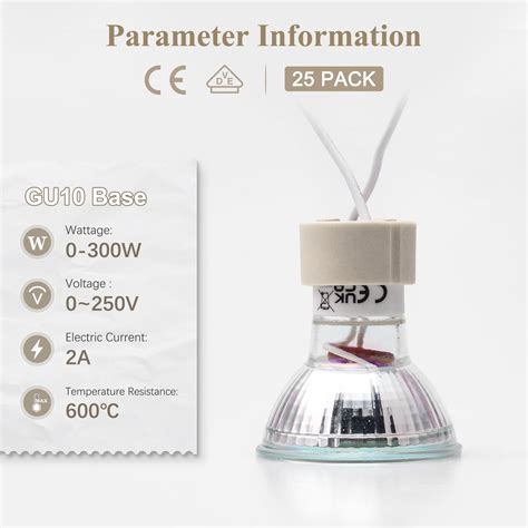 Gu10 Base Socket 600 Heat Resistant Maximum 250v 300w